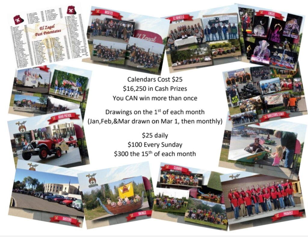 2022 Cash Calendar – El Zagal Shriners